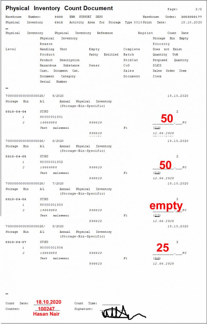 Count Physical Inventory – Paper-Driven Counting - EWMSUPPORT