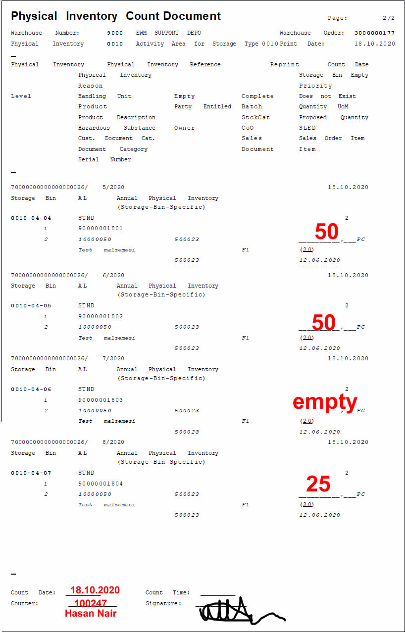 Count Physical Inventory – Paper-Driven Counting - EWMSUPPORT